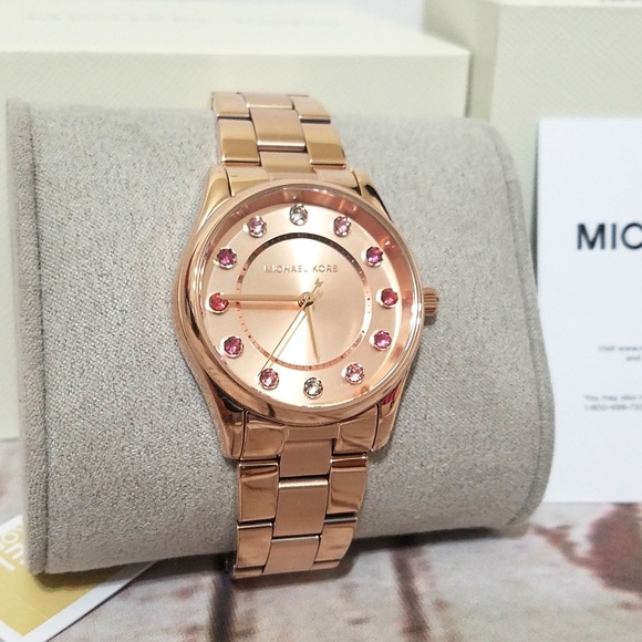Michael Kors | Accessories | Nwt Michael Kors Colette Rose Gold Watch ...